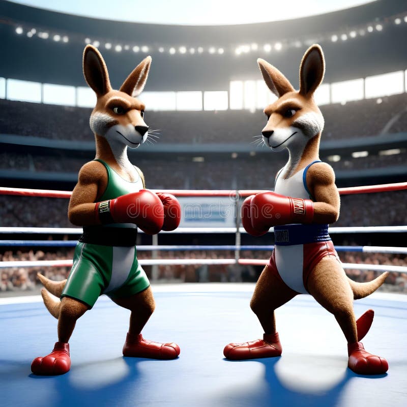 3d Image of Boxing Kangaroos 5 Stock Illustration - Illustration of ...