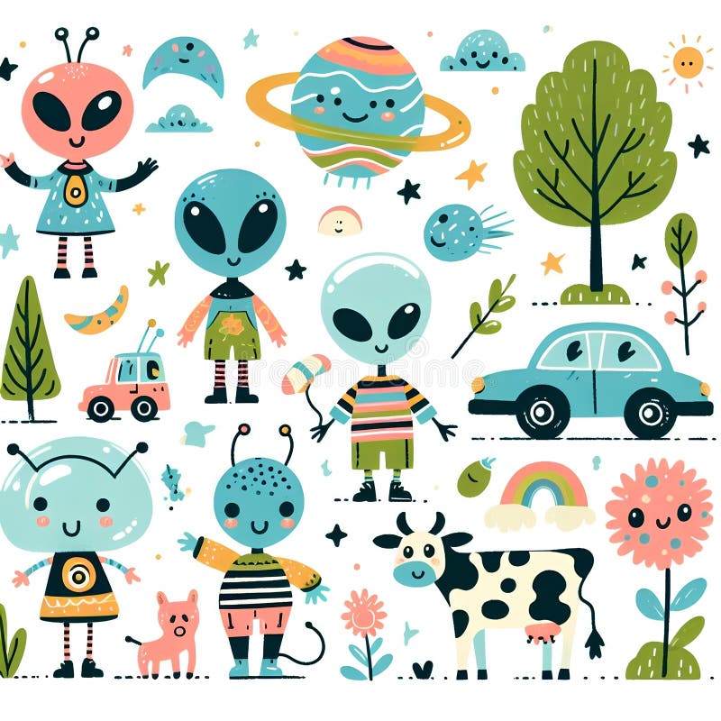 Vector Image about Aliens 1 Stock Illustration - Illustration of earth ...