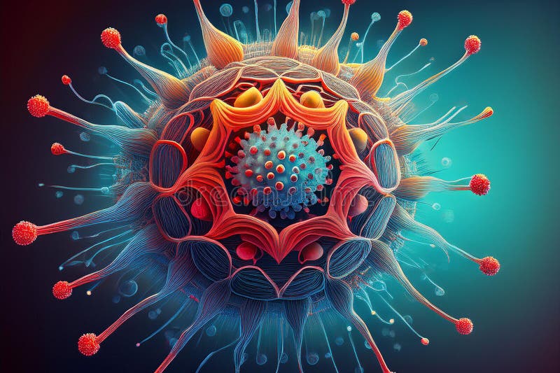 Graphic Representation of a Virus Stock Illustration - Illustration of ...