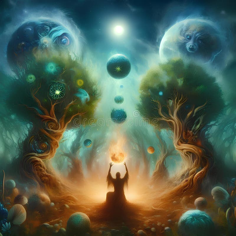 Image about the Mystical Planetary Alignment Stock Illustration ...