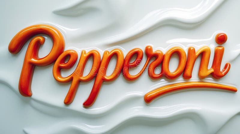 Graphic Representation of the Word Pepperoni with Smooth Textures and ...