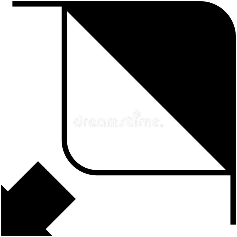 Package Corner Peel Symbol, Revealing Underlying Surface, with Arrow ...