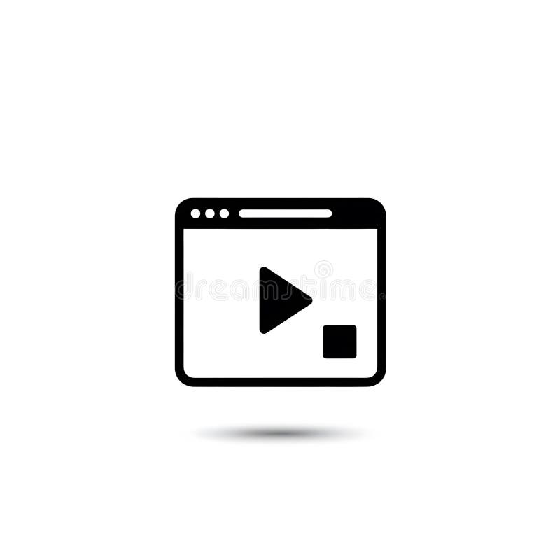 Media Player Icon: Play & Stop on Screen Stock Illustration ...