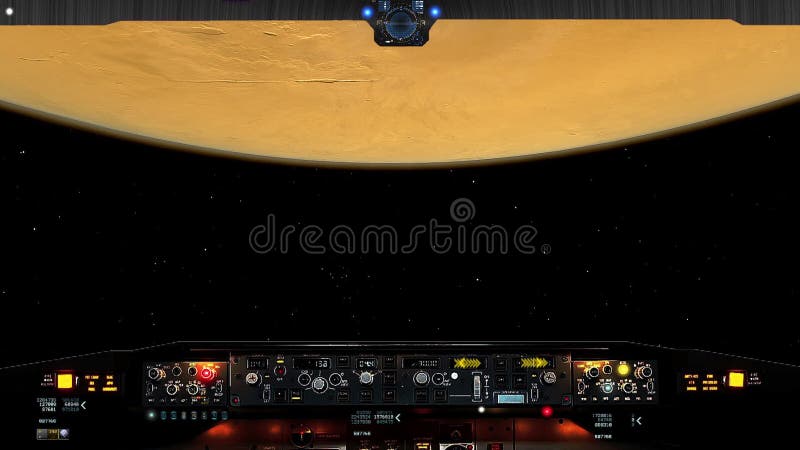 Animation of Planet Mars Viewed from Cockpit of Starcraft. Stock Video ...