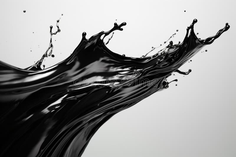 Dark Liquid Alloy Splash Isolated on White Background. Generative AI ...
