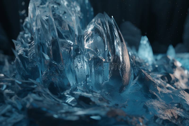 Close-up Macro View of Transparent Ice Spikes Background Stock ...