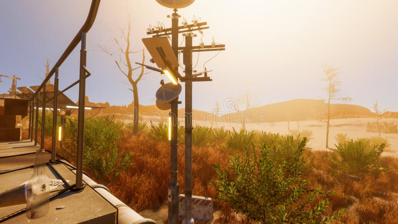 Integration of Technology in a Natural Environment, 3D Render Stock ...