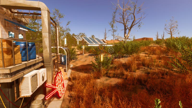 Integration of Technology in a Natural Environment, 3D Render Stock ...