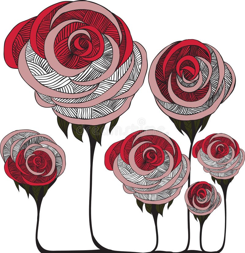 Graphic roses stock vector. Illustration of flower, corner - 40961026