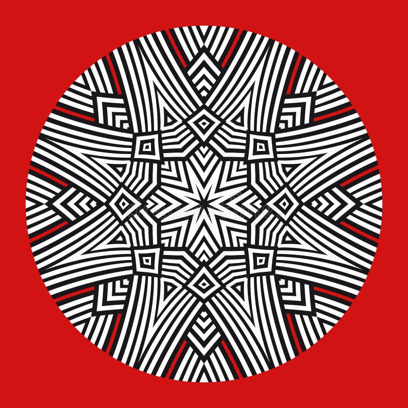 Graphic Round Decorative Pattern. Black and White Logo Sign Stock ...