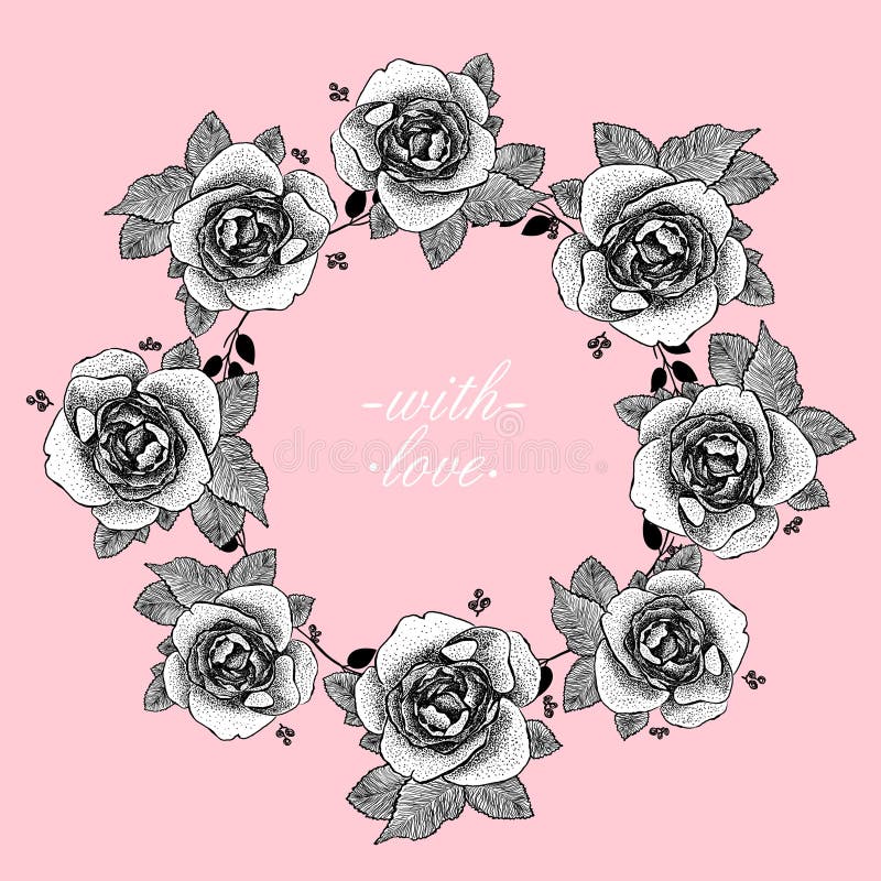 Roses love symbol stock illustration. Illustration of floral - 242788668