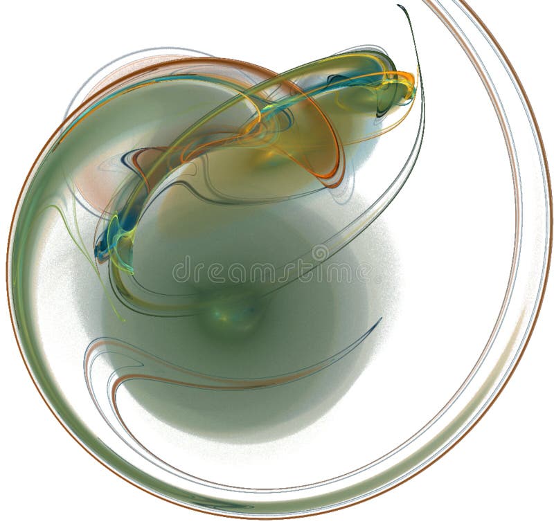 Graphic Rounded Abstract Pattern in Green Tones, Isolated Element Stock ...