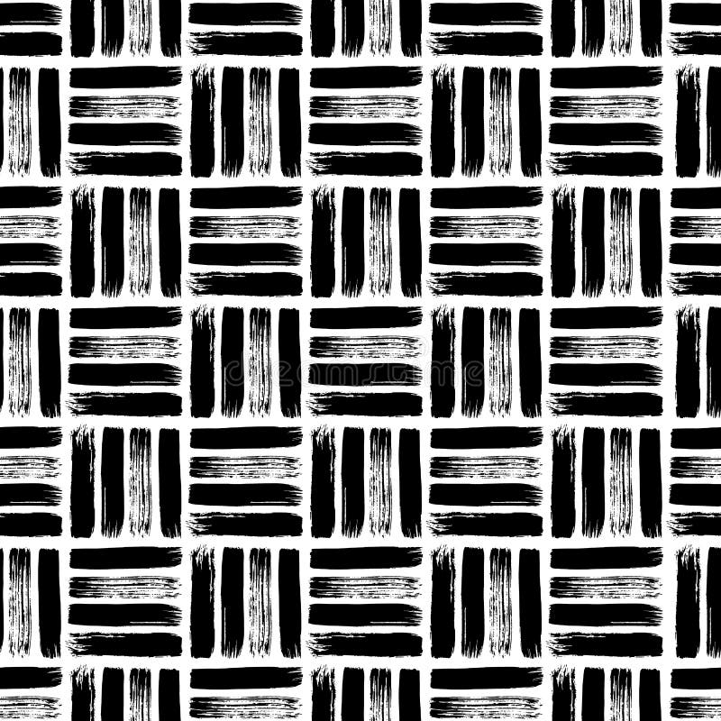 Graphic Seamless Pattern Brush Lines. Geometric Background, Abstract ...