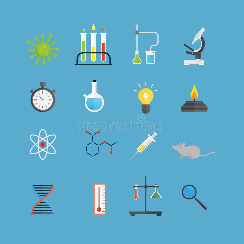 Graphic Set Chemical Laboratory Science Flat Vector. Stock Vector ...
