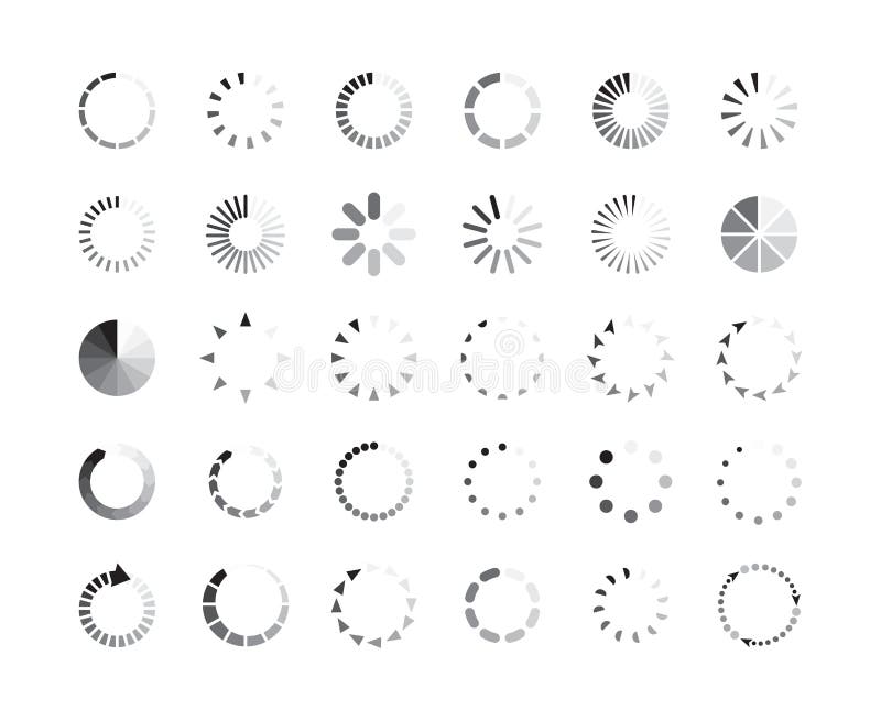 Circle Progress Bar Set with Percentage Numbers Isolated on White ...