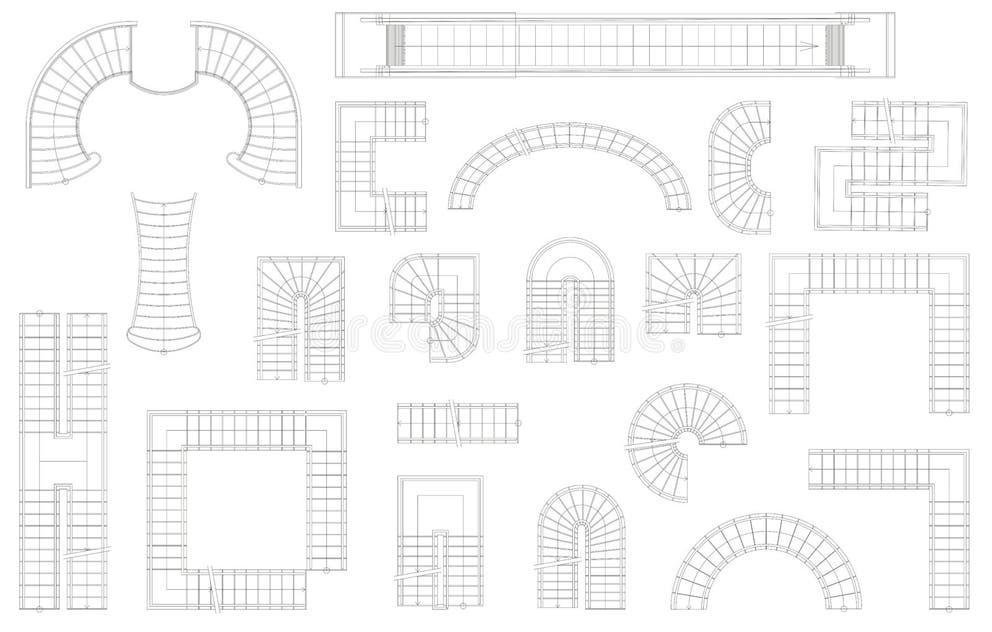 Stair Top View Stock Illustrations – 738 Stair Top View Stock ...