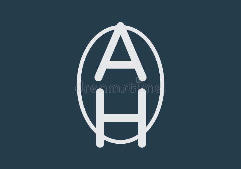 Graphic Shape of AH Initial Letter Stock Vector - Illustration of line ...