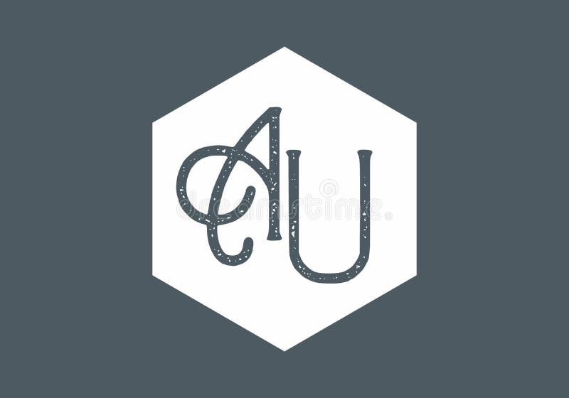 Graphic Shape of AU Initial Letter Stock Vector - Illustration of font ...