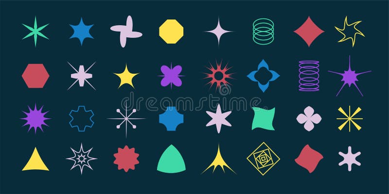 Graphic Shapes. Pattern Figure Elements. Abstract Circle Brutalist ...