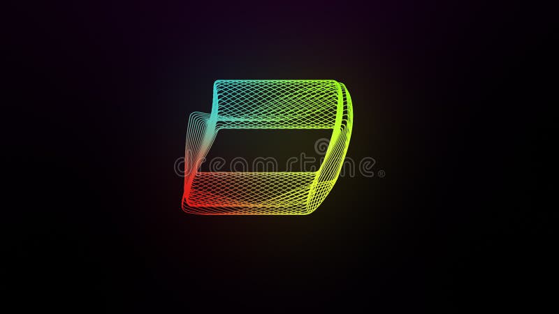 A Graphic Shining 3D Polygon with Echo Elements. Backlight, Glow, Neon ...
