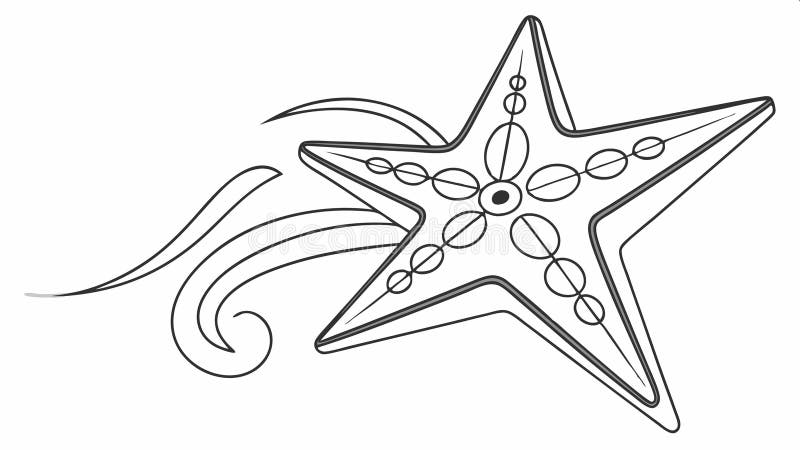 Graphic of a Shooting Star with a Decorative Trailing Line Vector ...