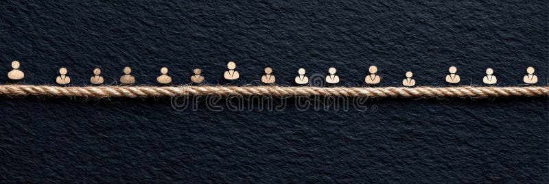 Visual Lifeline Connecting People Icons with String Illustrates Human ...