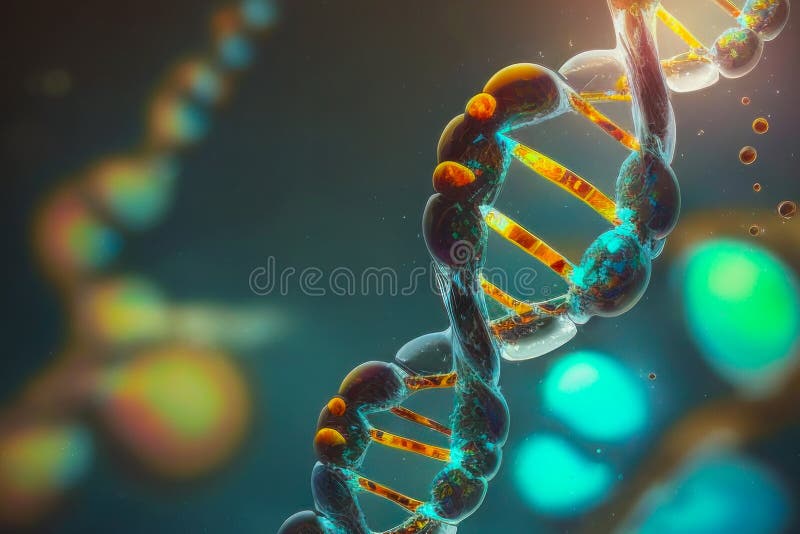 Graphic Showing Human DNA Helix in Body Liquid Stock Illustration ...