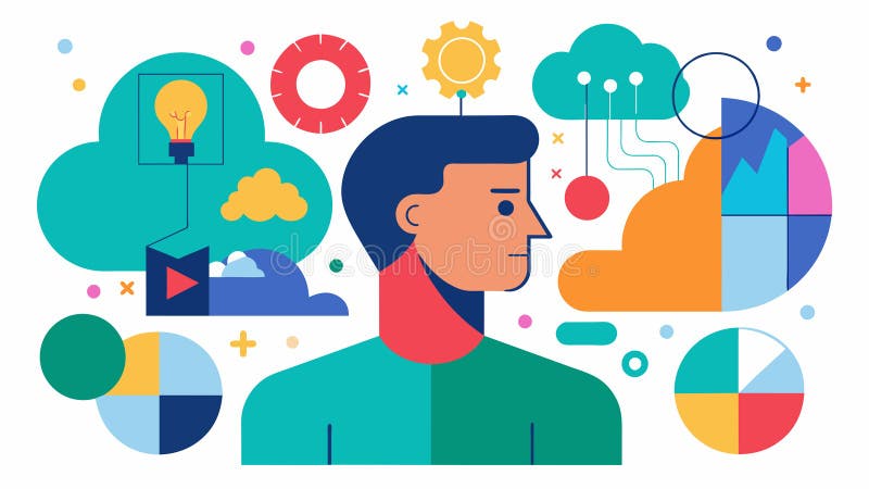 A Graphic Showing a Persons Thoughts As a Series of Abstract Shapes and ...