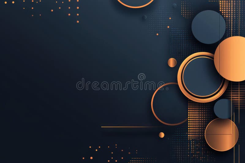 Graphic of Simple Navy Blue and Golden Shapes in a Modern Abstract ...