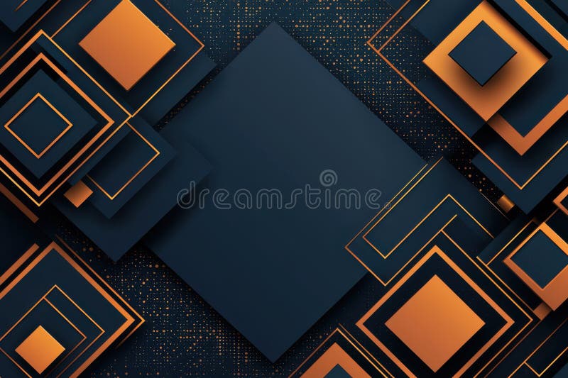 Graphic of Simple Navy Blue and Golden Shapes in a Modern Abstract ...