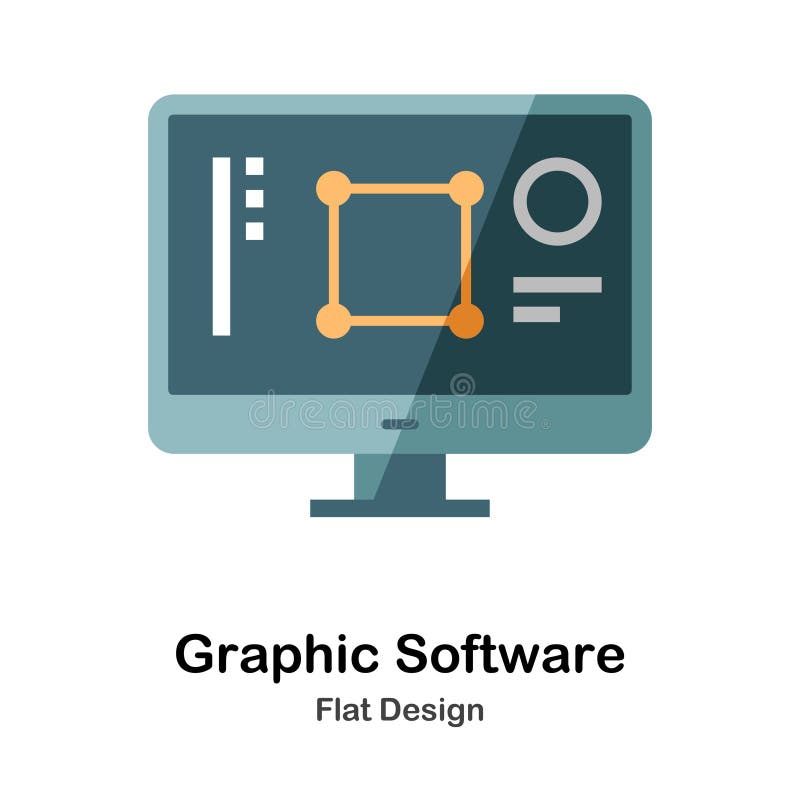 Graphic Software Flat Icon stock vector. Illustration of designer ... Graphic Software Flat Icon stock vector. Illustration of designer ...