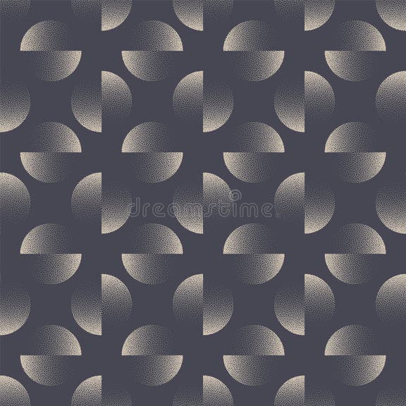 Graphic Split Circles Seamless Pattern Vector Dot Work Abstract Background. Stock Vector ...