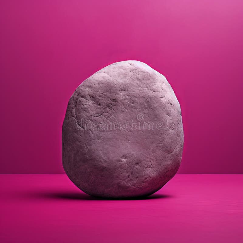 Graphic Stone Composition on Vibrant Magenta Background Stock ...