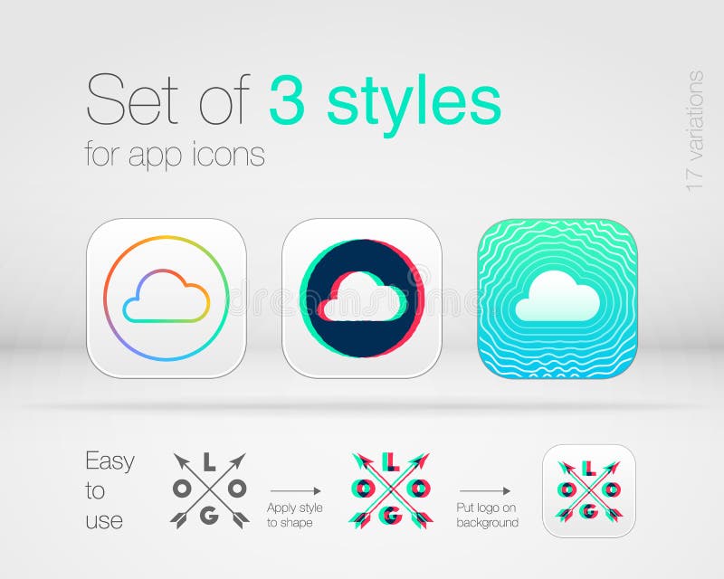 Graphic Styles for App Icons Stock Illustration - Illustration of ...