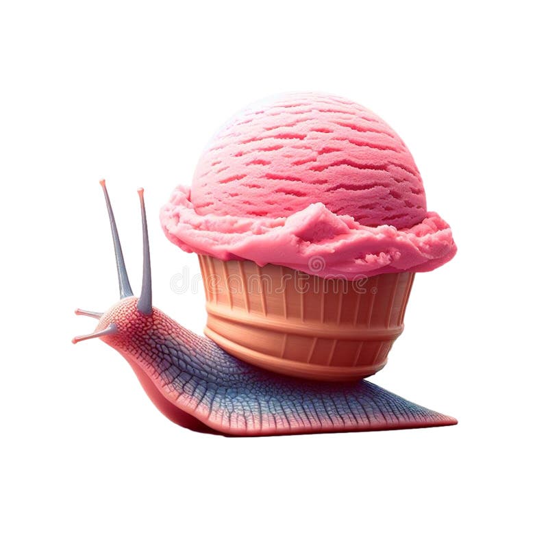 Graphic for Summer Snail with Shell with Pink Ice Cream Stock Photo ...