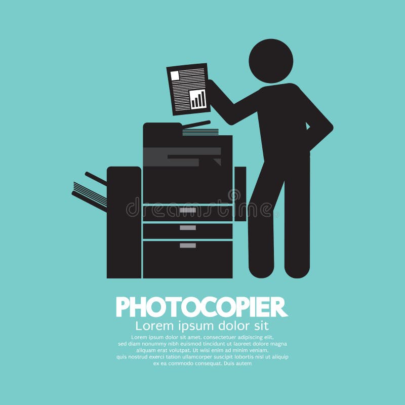 Graphic Symbol of a Man Using a Photocopier Stock Vector - Illustration ...