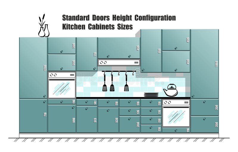 Graphic Table with Standard Door Sizes, Kitchen Cabinets Planner Stock ...