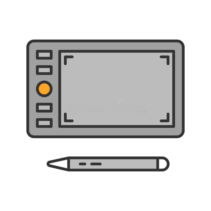 Graphic tablet color icon stock illustration. Illustration of note ...