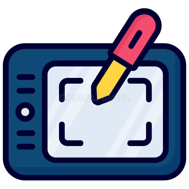 Graphic Tablet Color Line Icon Stock Vector - Illustration of sketch ...