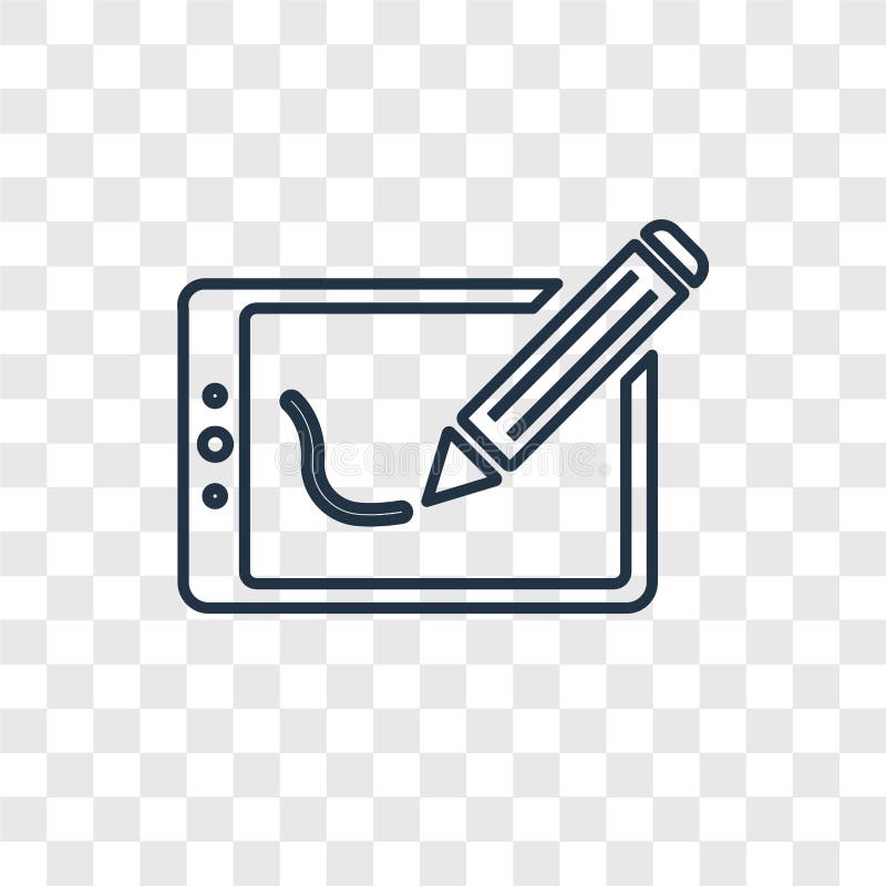 Tablet Concept Vector Linear Icon Isolated On Transparent Background ...