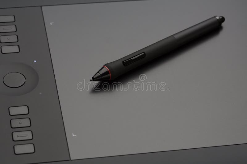 Graphic Tablet with Digital Pen. Stock Image - Image of medium, office ...