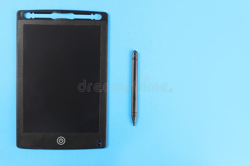 Graphic Tablet, Electronic Drawing Board with a Pen on a Blue ...
