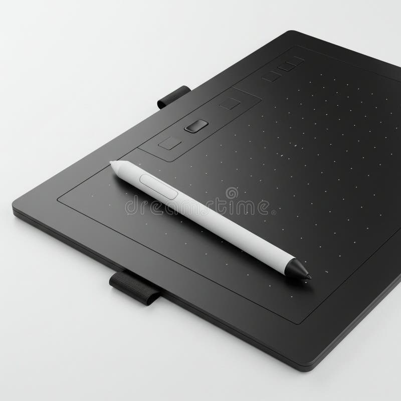 A Graphic Tablet Featuring a Sleek Design with a Black Surface Marked ...