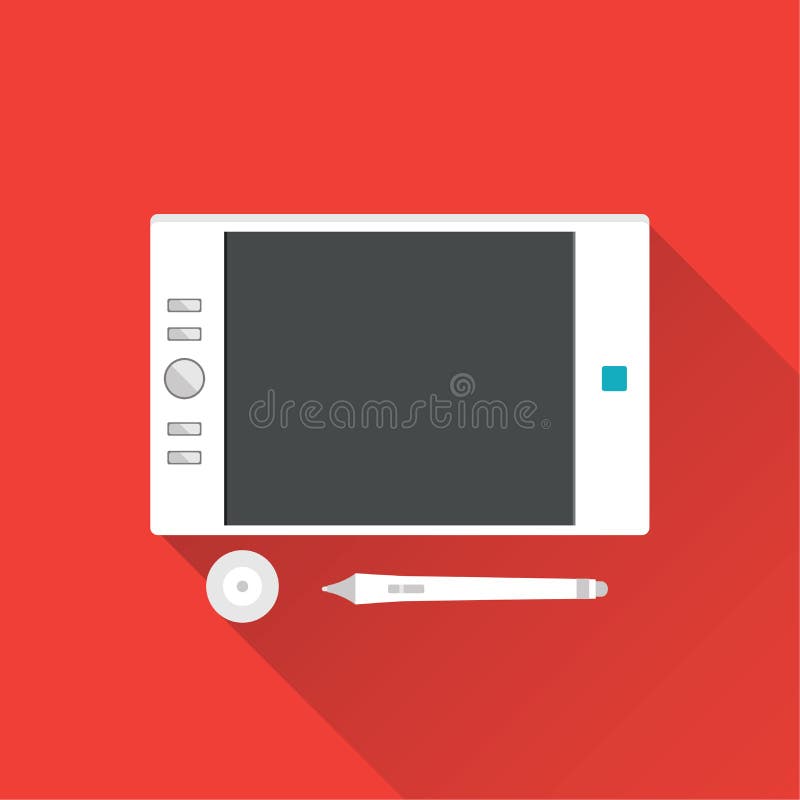 Graphic Tablet. Flat Design. Vector Illustration. Stock Vector ...