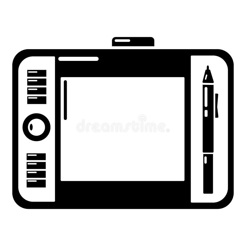 Graphic Tablet Icon, Simple Black Style Stock Vector - Illustration of ...