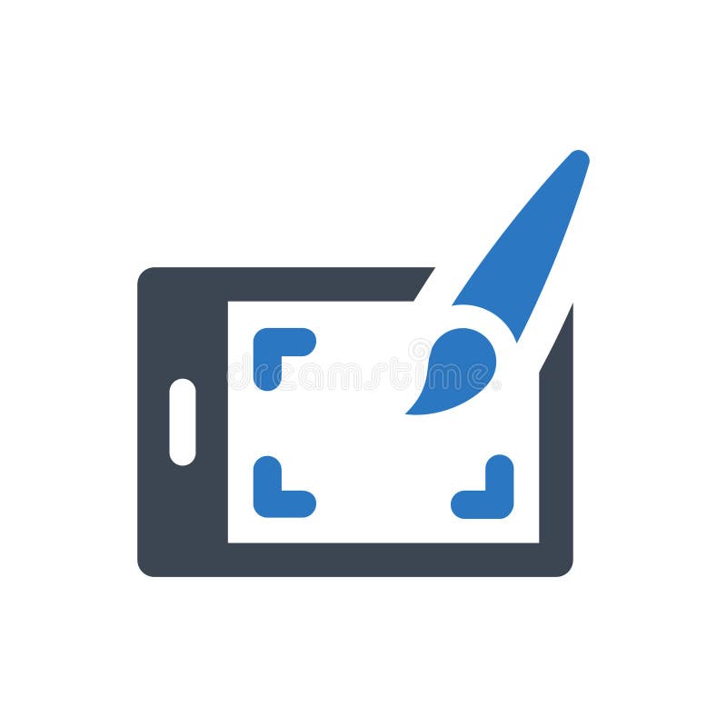 Graphic tablet icon stock vector. Illustration of sign - 219956806