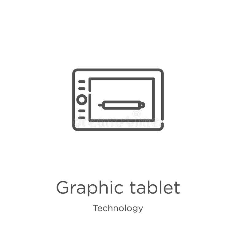 Graphic Tablet Icon Vector from Technology Collection. Thin Line ...