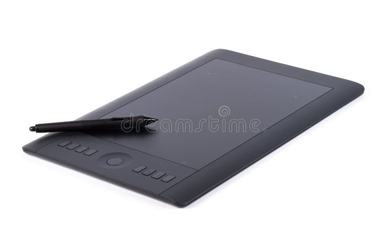 Graphic Tablet Isolated on White Background. Stock Image - Image of ...