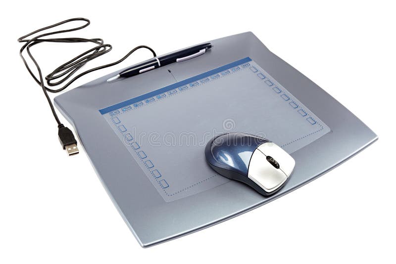 Graphic Tablet with Mouse and Pen. Stock Image - Image of business ...