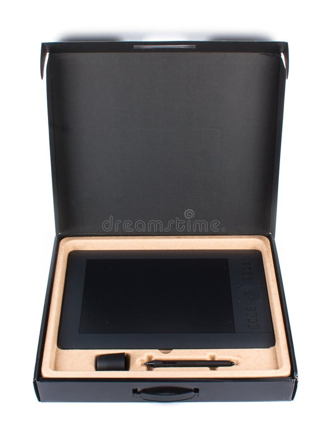 Graphic Tablet Packaged Isolated on White Background. Stock Image ...